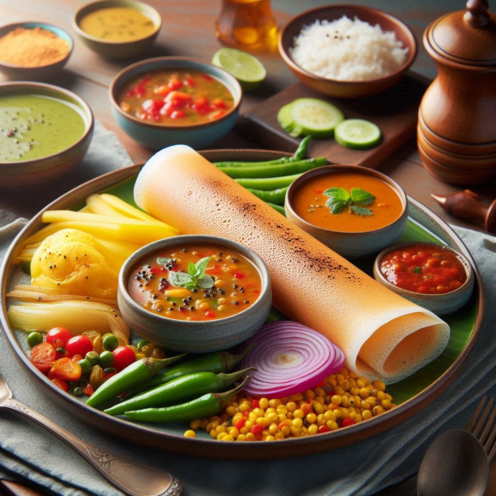 Dosa with Sambar and Chutney | a popular South Indian dish - Unique ...