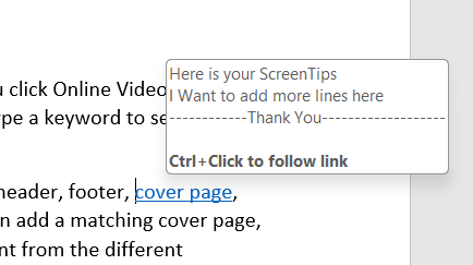 How to Create Screen Tips (Tooltips) in MS Word: A Step-by-Step Guide ...